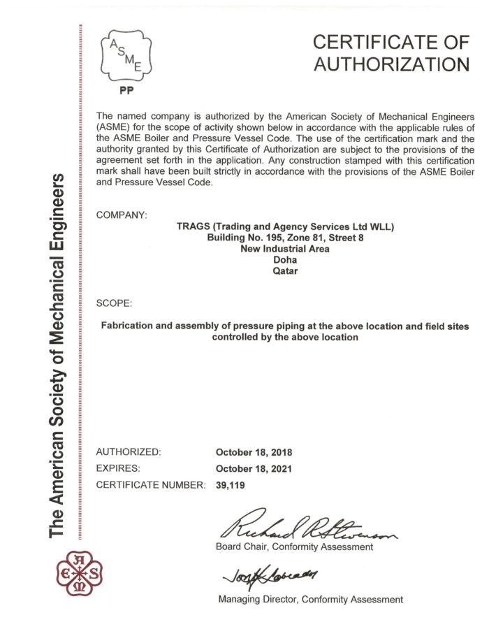 Certificates – TRAGS