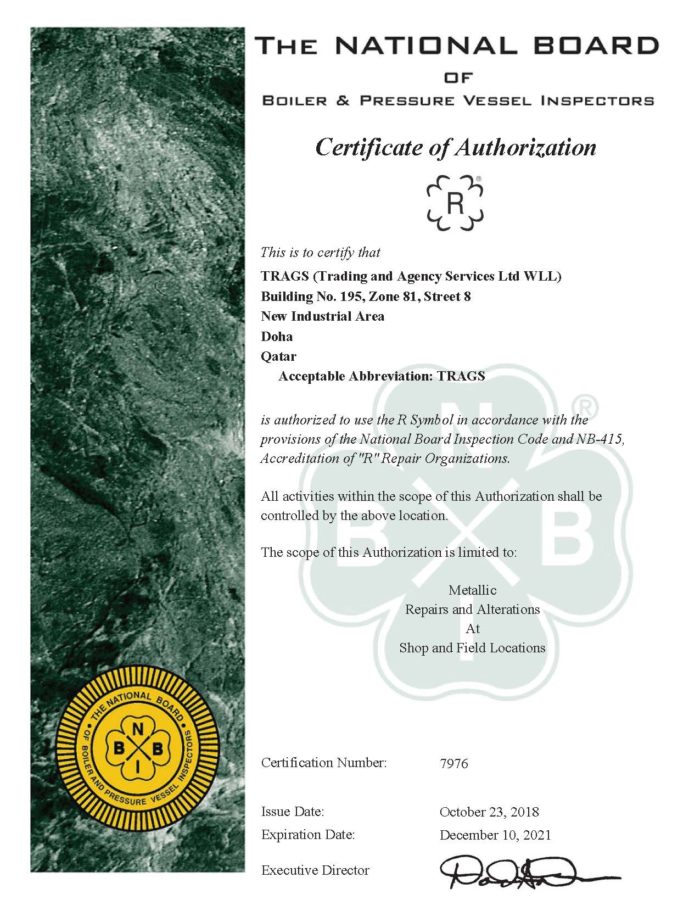 Certificates – TRAGS