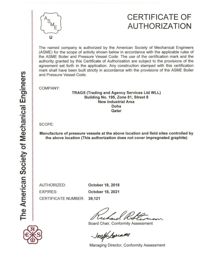 Certificates – TRAGS