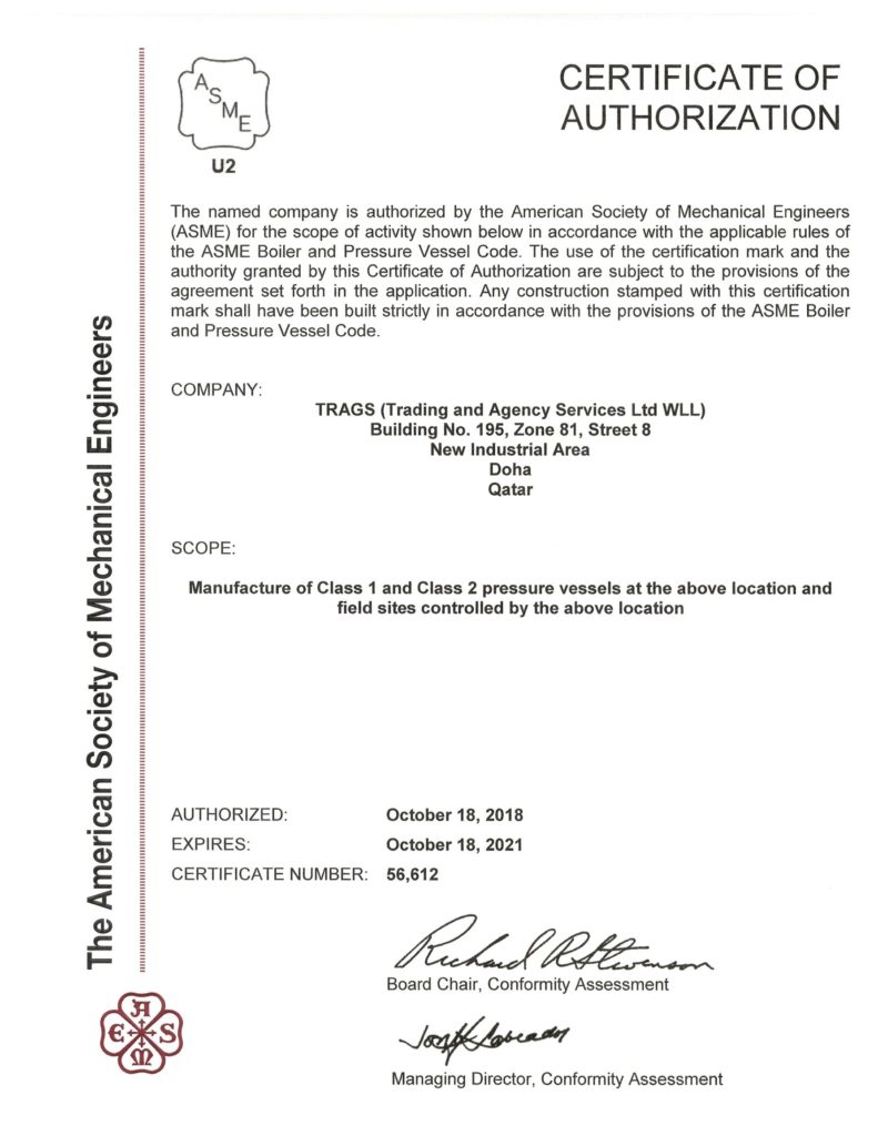 Certificates – TRAGS